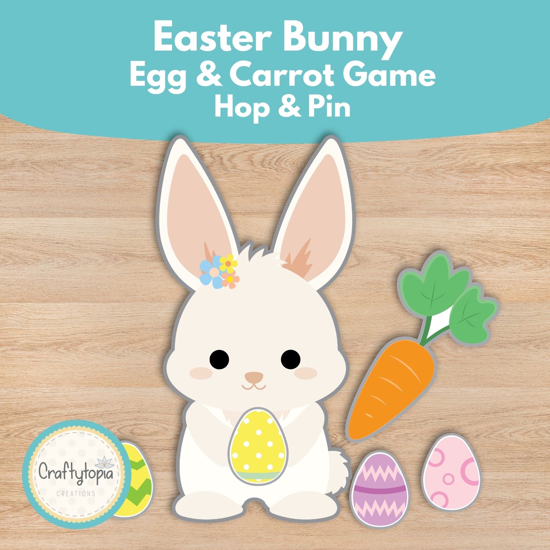 Easter Bunny Pin the Eggs and Carrots Game | Craftytopia – Craftytopia ...