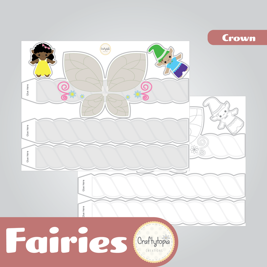 Fairy Paper Puppets 3D Scene | Crown | Kids Craft - Craftytopia ...