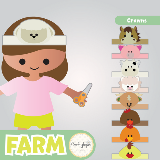 Farm Animal Crowns | Printable Activity for Kids - Craftytopia ...