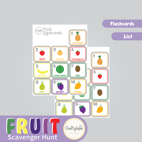 Fruit Flashcards and Scavenger Hunt | Printable Vocabulary Game ...