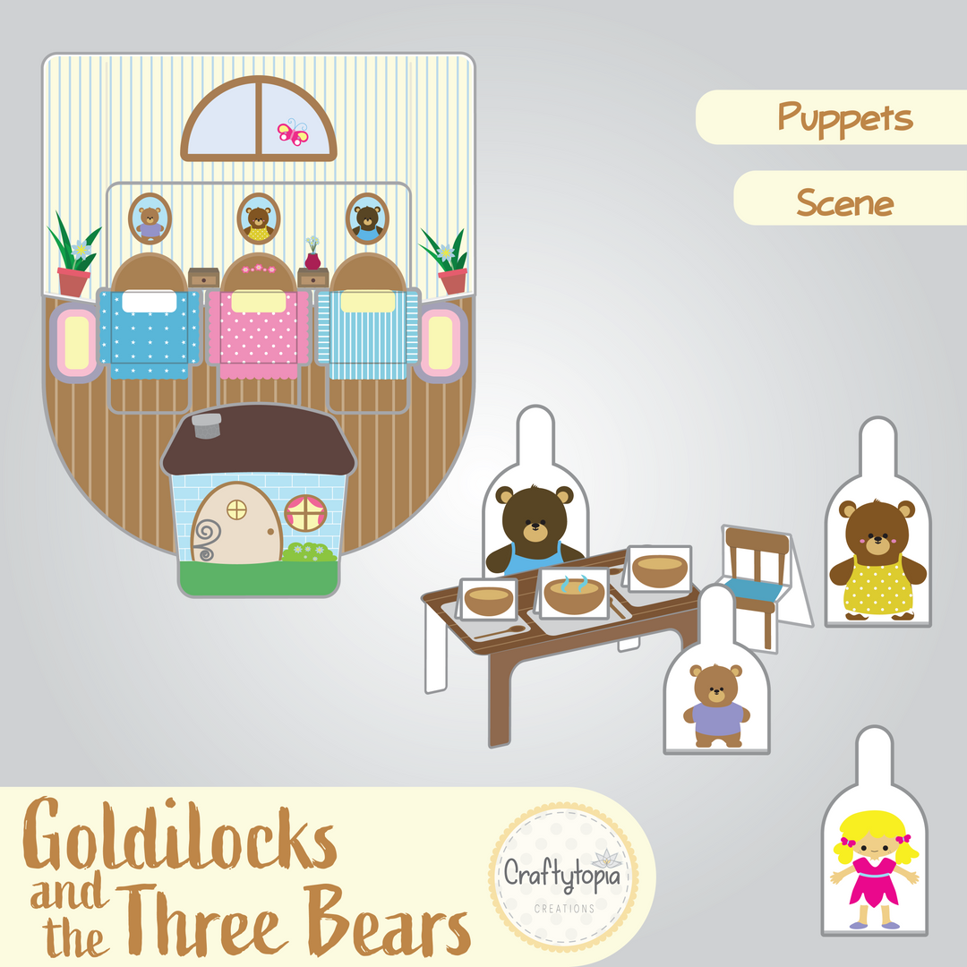 Goldilocks and the Three Bears Scene and Puppets | Printable Storytell ...
