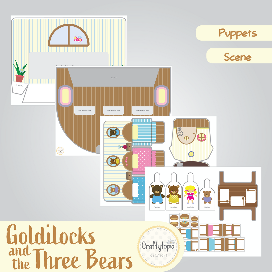 Goldilocks and the Three Bears Scene and Puppets | Printable Storytell ...