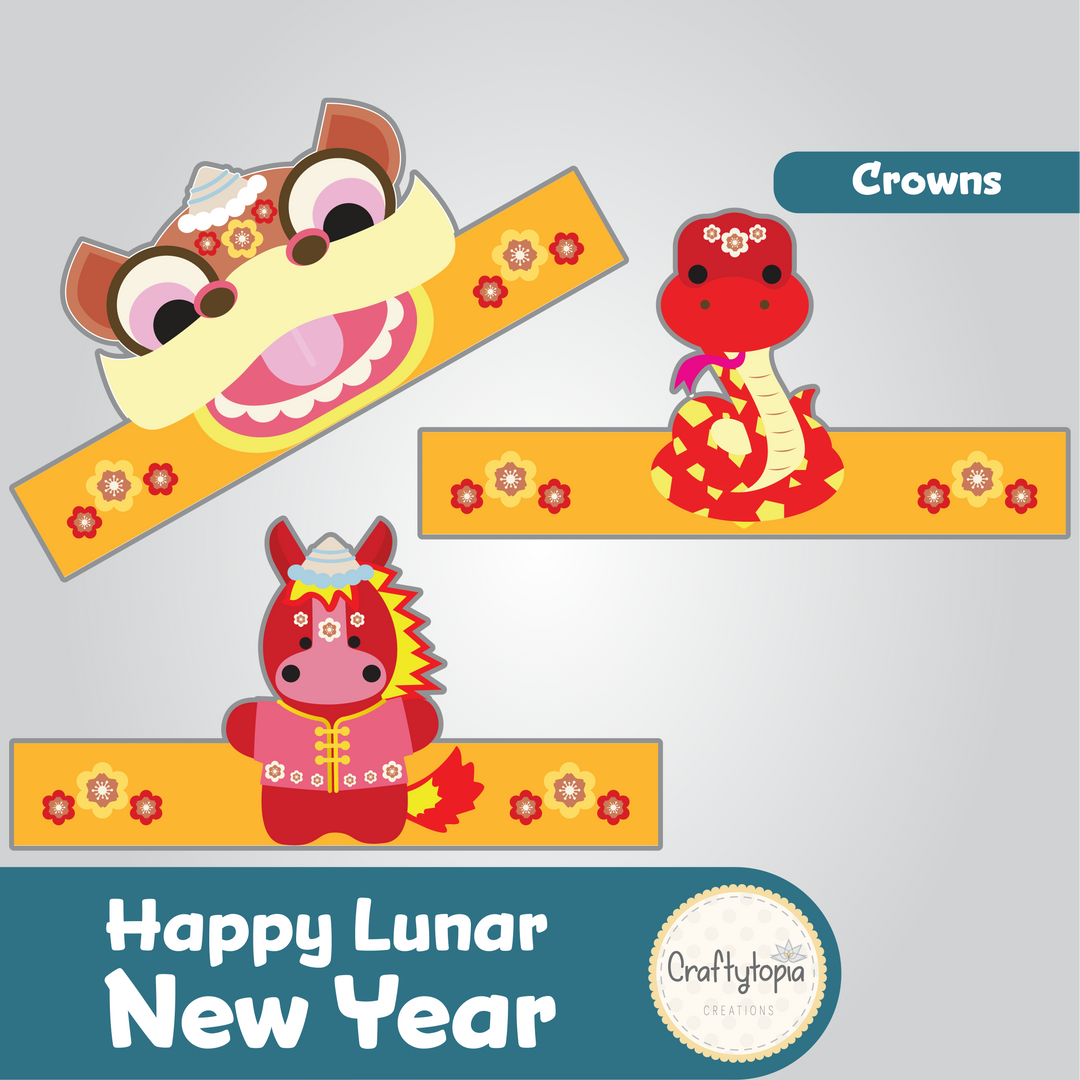 Lunar New Year Horse Crown Craft for Kids | Printable – Craftytopia ...