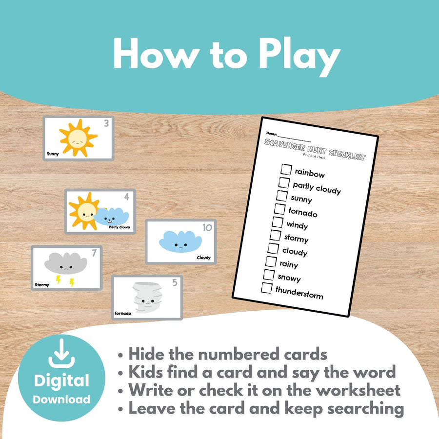 Weather Scavenger Hunt Printable | Craftytopia – Craftytopia Creations