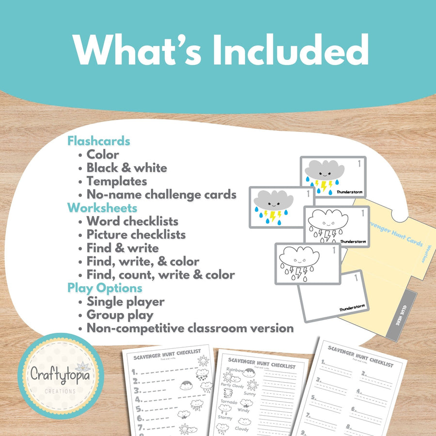 Weather Scavenger Hunt Printable | Craftytopia – Craftytopia Creations